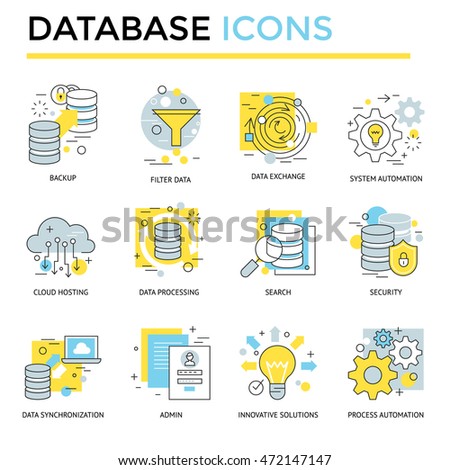 Stroke Line Icons Set Business Workflow Stock Vector 376827847 ...
