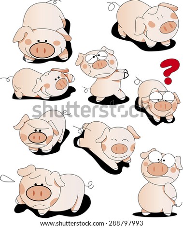 Scared Pig Running Vector Clip Art Stock Vector 210763843 - Shutterstock