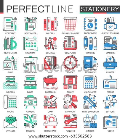 Vector Office Stationery Color Flat Icon Stock Vector 412018477 ...