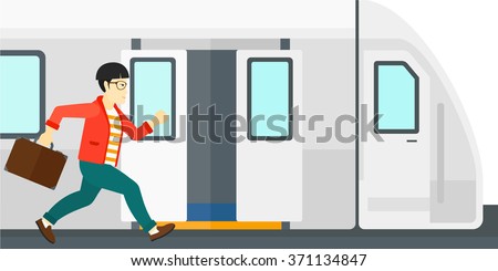 Man Missing Train Stock Vector 367359962 - Shutterstock