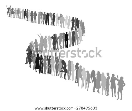 People Waiting Queue Silhouette Stock Vector 17534530 - Shutterstock